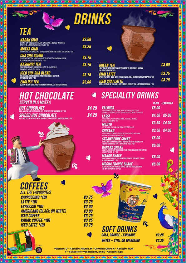 Menu - Cha Sha